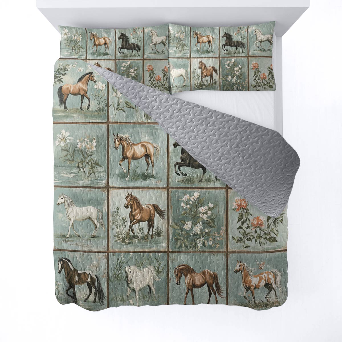 Lorva Horse All Season Quilt 3-Piece Set Horse Bliss