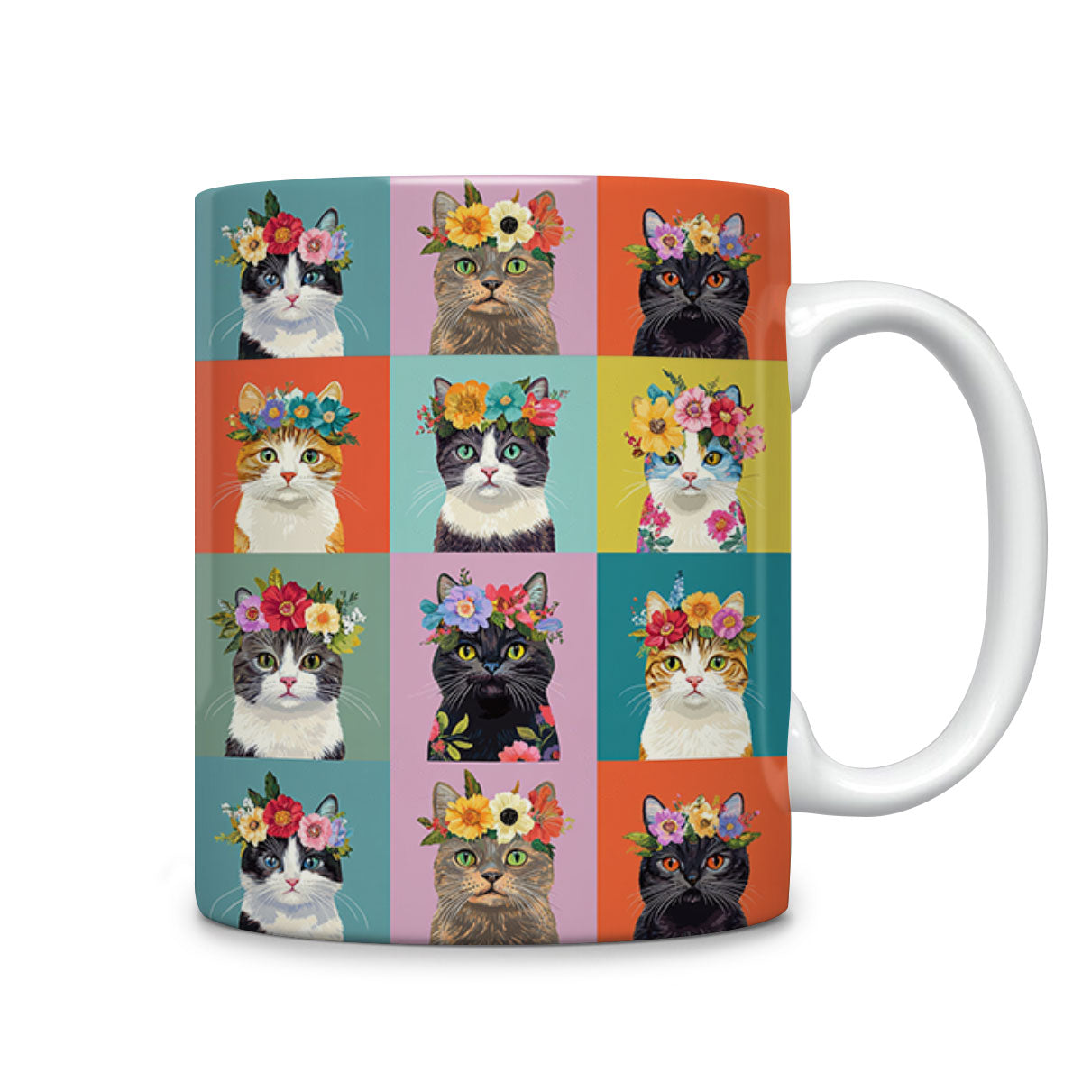 Lorva Mug Colorful Floral Cat