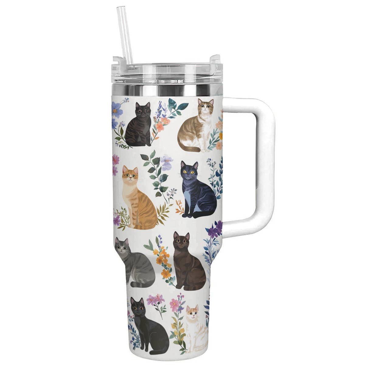 Lorva Tumbler Charming Floral Cats