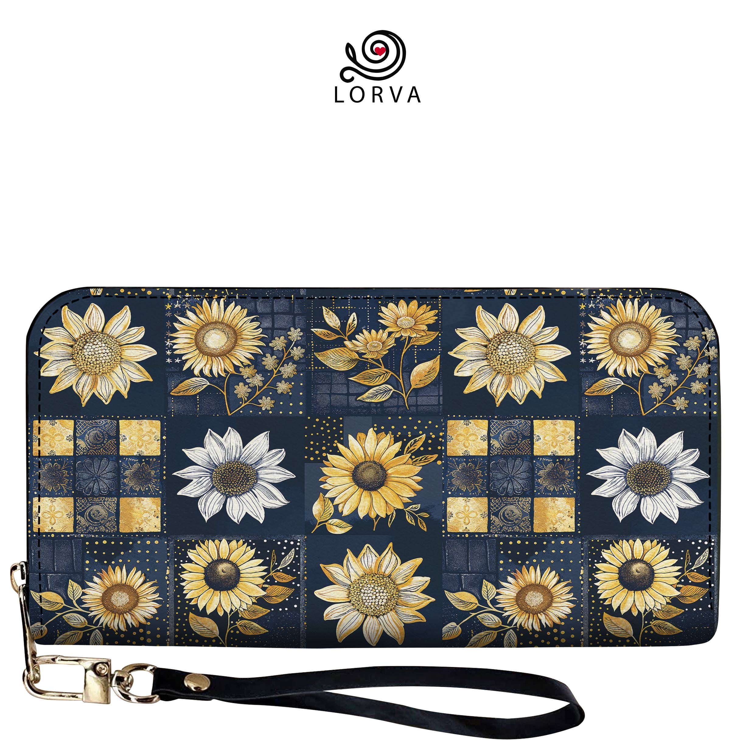 Lorva Leather Wallet Golden Sunflower Elegance