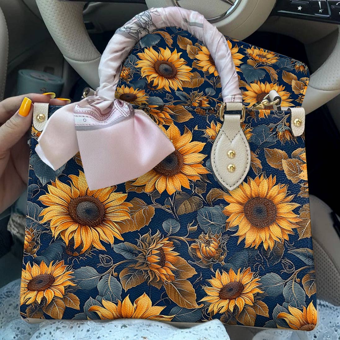 Lorva Leather Bag Rustic Sunflower