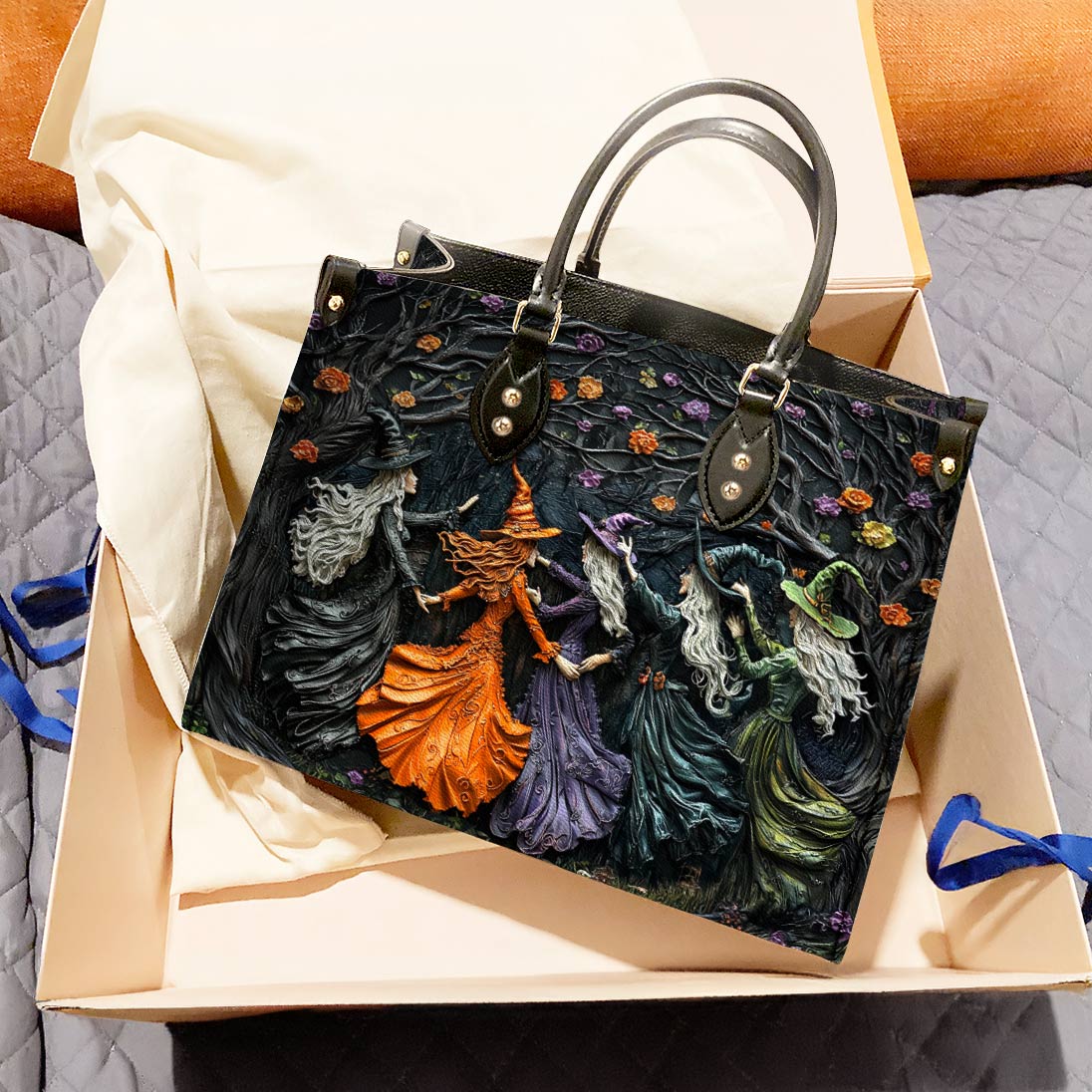 Witch Lorva Leather Bag Mysterious Dancing Witches