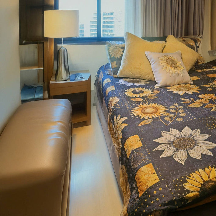 Lorva All Season Quilt 3-Piece Set Charming Floral Cats