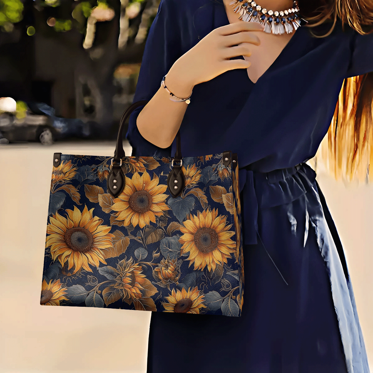 Lorva Leather Bag Rustic Sunflower