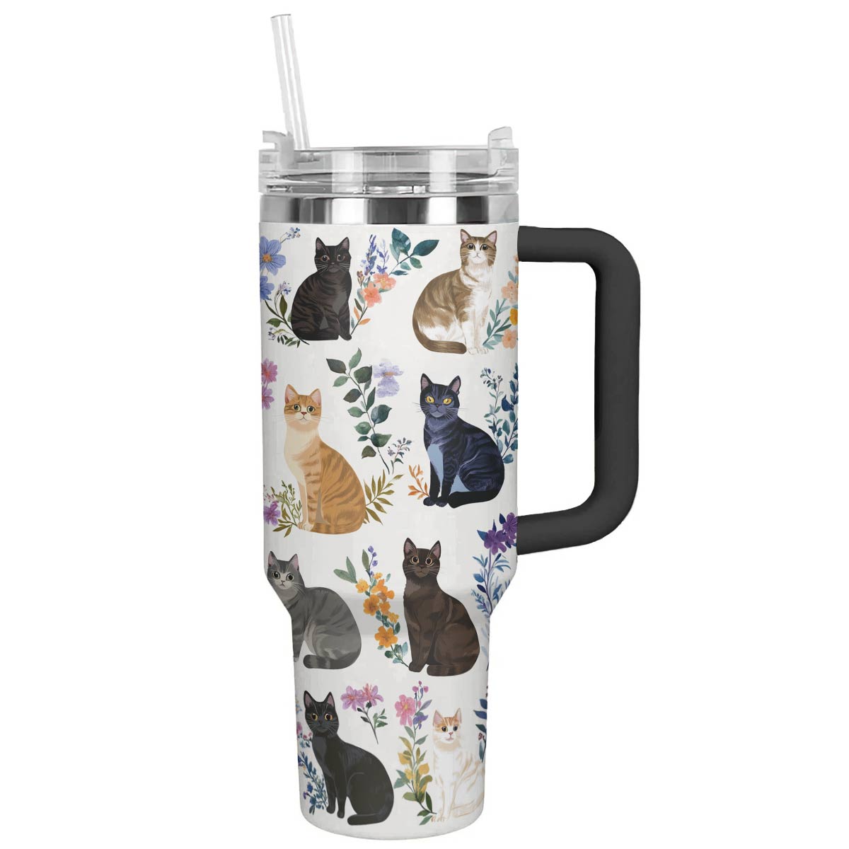 Lorva Tumbler Charming Floral Cats