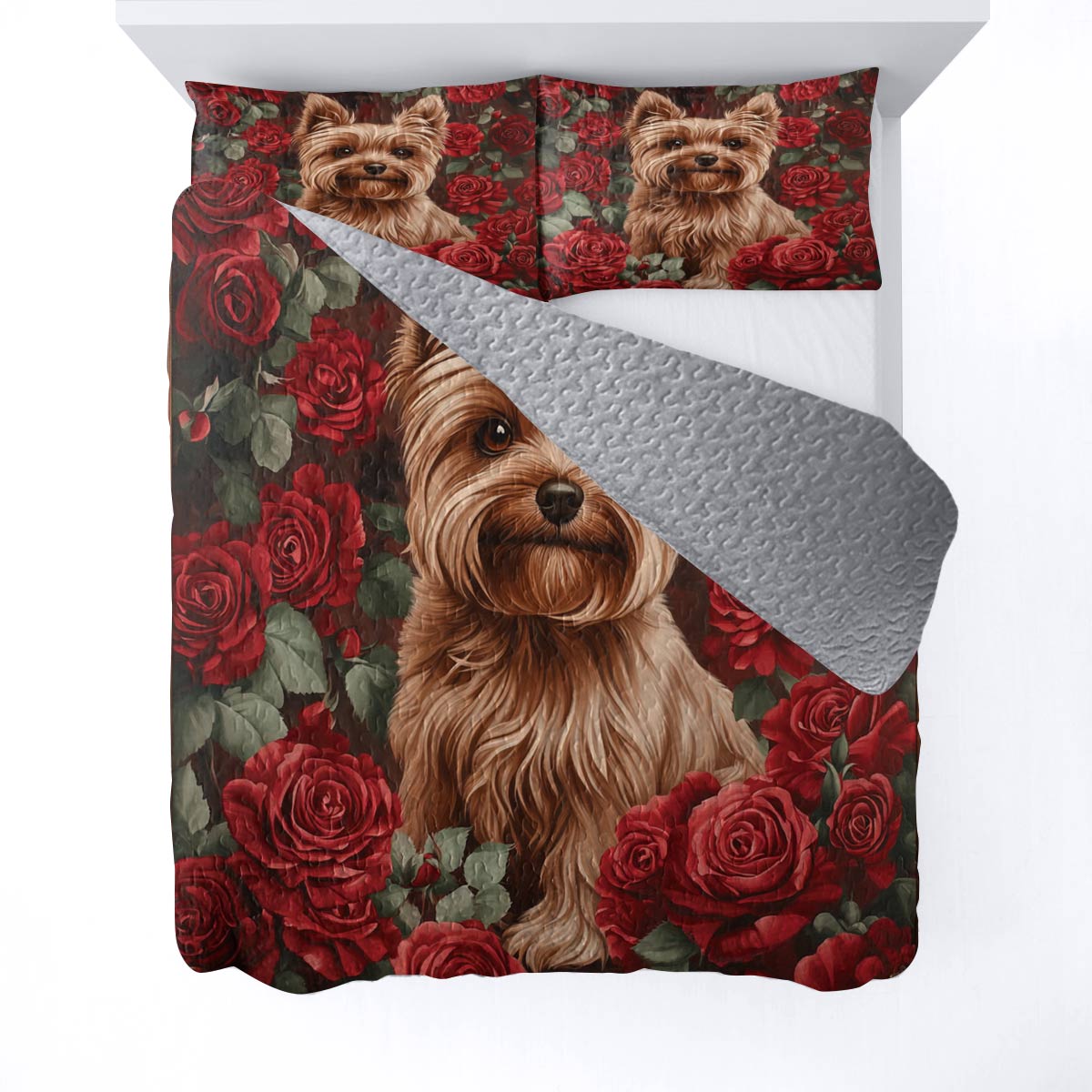 Lorva Yorkie All Season Quilt 3-Piece Set Gorgeous Rosy